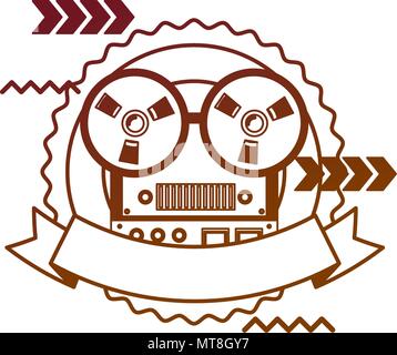 reel to reel tape recorder audio retro device vector illustration ...