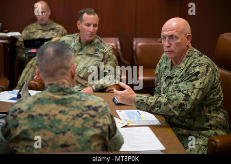 U.S. Marine Col. Michael Oppenheim and Colombian Naval Infantry Lt. Col ...