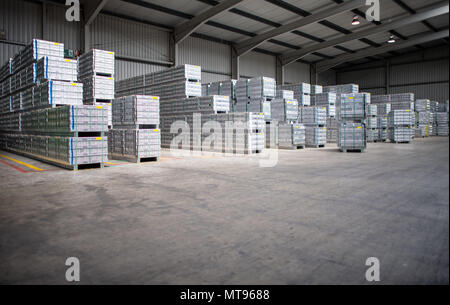 Production of aluminium at TRIMET Aluminium SE in Essen, North Rhine ...