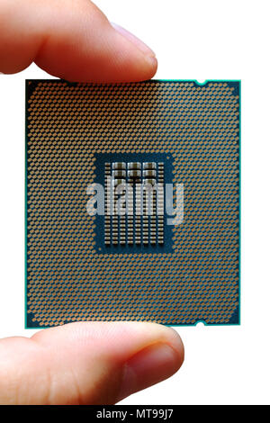 Male fingers holding microchip isolated on white Stock Photo - Alamy