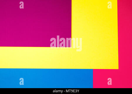 Color papers geometry flat composition background with yellow red and ...