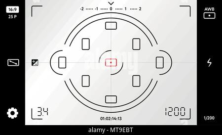 Camera Viewfinder Vector. Exposure And Video Camera Settings. Template ...