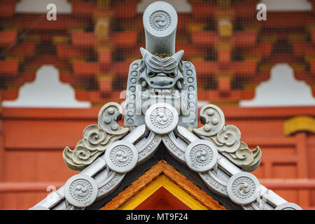 Detail of a japanese roof with round roofing shingles Stock Photo - Alamy