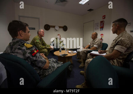 Australian Army officer Brigadier Ben James, left), AM, DSM, Commander ...