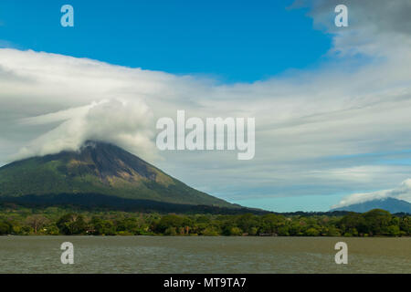 View of Volcan Concepcion from a ferry on Lake Nicaragua Stock Photo ...