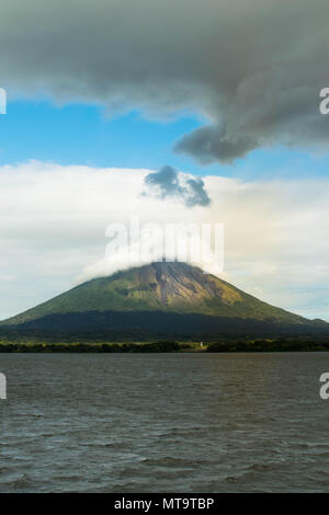 View of Volcan Concepcion from a ferry on Lake Nicaragua Stock Photo ...