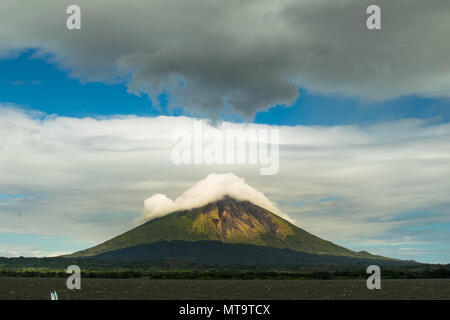 View of Volcan Concepcion from a ferry on Lake Nicaragua Stock Photo ...
