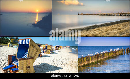 Collage of beautiful sandy beach Leba, Baltic Sea, Poland Collage of ...
