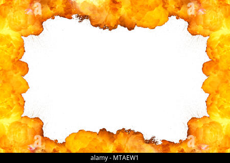 fire flames frame on white background Stock Photo - Alamy
