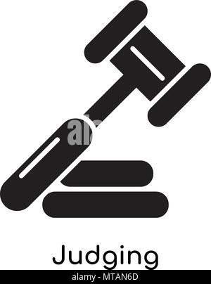 judging icon on white background. Simple element illustration from ...