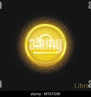 Golden Libra sign Stock Vector Image & Art - Alamy