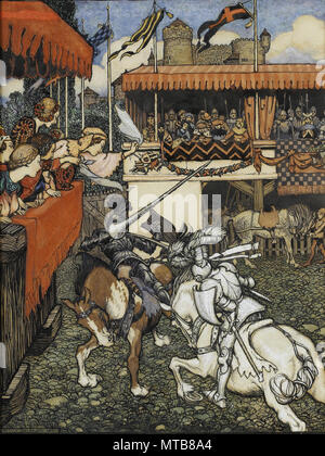 Arthur Rackham, Sir Tristram defeats Sir Palamedes in Ireland ...