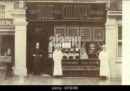 Advertising postcard for Home & Colonial Stores Ltd Stock Photo - Alamy