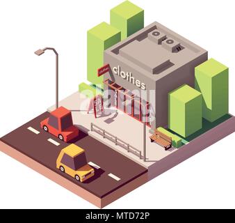 Isometric clothing store design Vector illustration Stock Vector Image ...