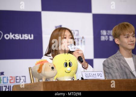 EXO-CBX attend the production conference of TV show "EXO world tour-CBX ...