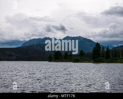Out for a boat ride on Electra Lake in Colorado Stock Photo - Alamy