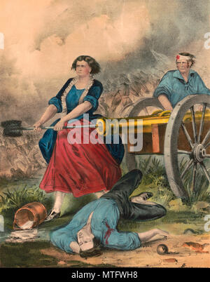 The Battle of Monmouth, Mary Ludwig Hays (aka Molly Pitcher) loading ...