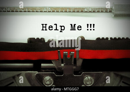 Help me with exclamation mark written by an old typewriter Stock Photo ...