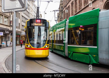 Public electric tram, city of Basel, Canton Basel Stadt, Switzerland ...