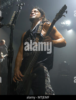 Robert Trujillo of Metallica performs in concert at the Stade de France ...