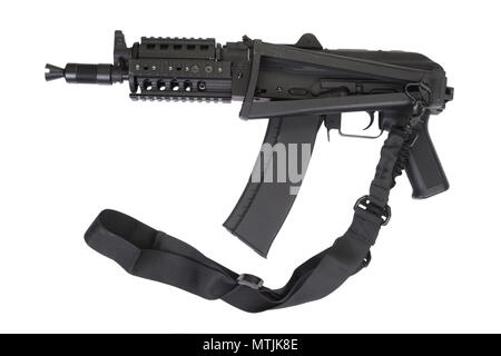 Kalashnikov AK47 short with modern update isolated on white Stock Photo ...