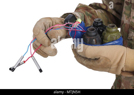 defused improvised explosive device (IED) in hand Stock Photo ...