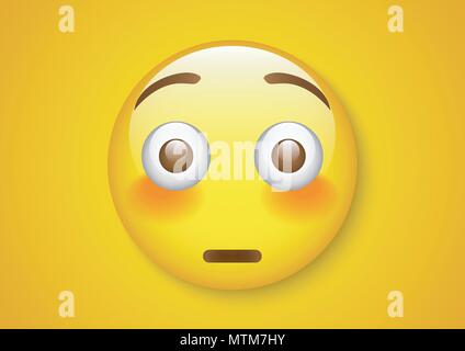 vector design of emoticon expression embarrassing kiss face Stock ...