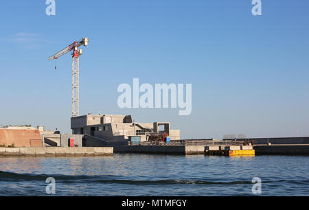 Construction of an impressive mobile dam called Mose to protect the ...