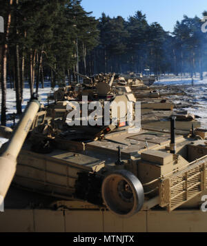 TRZEBIEN, Poland – M1A2 Abrams Tanks belonging to 1st Battalion, 68th ...
