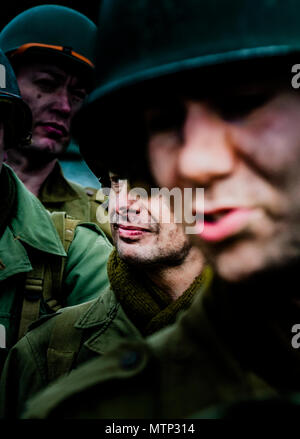 Group of an American GI soldiers from World War Two wearing an American ...