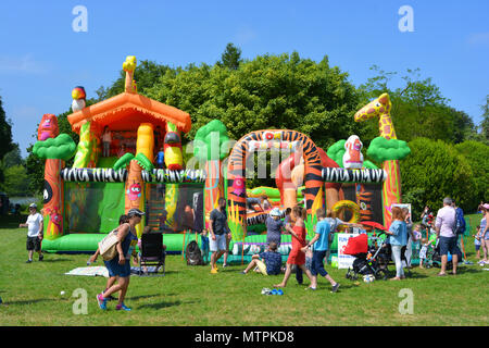 A bouncy castle at the annual Sherborne Castle Country Fair, Sherborne ...