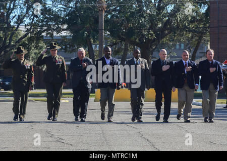 U.S. Marine sergeants at Parris Island, S.C., make personal inspections ...