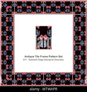 Ceramic tile pattern Sawtooth Edge Aboriginal Cross Colorful Frame ...