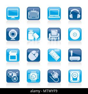 Computer peripherals and accessories icons - vector icon set Stock ...