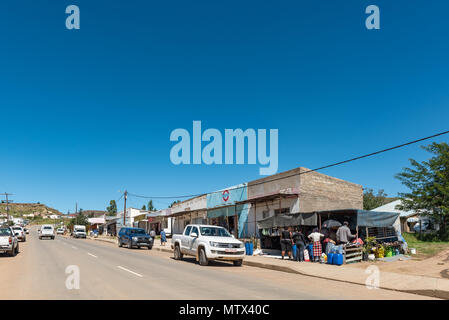 MOUNT FLETCHER, SOUTH AFRICA - MARCH 26, 2018: A street scene with a ...