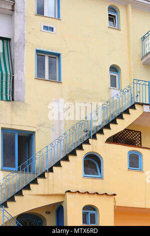 External Stairs at Yellow House in Island Capri Italy Stock Photo - Alamy