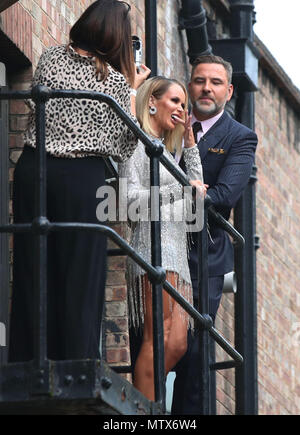 David Walliams and Amanda Holden pose for a photograph on a balcony at ...