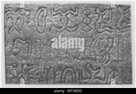 . One of 26 rongorongo tablets that may be authentic. prehistoric ...
