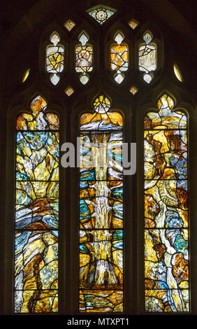 The Stained Glass Window inside Milton Abbey Dorset Stock Photo - Alamy