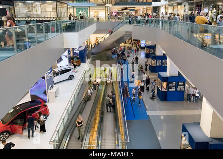 Rome, Italy - 25 May 2018: People go shopping inside the "Porta di Roma ...
