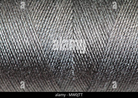 Close up macro detail of Yarn thread lines running in the weaving loom ...