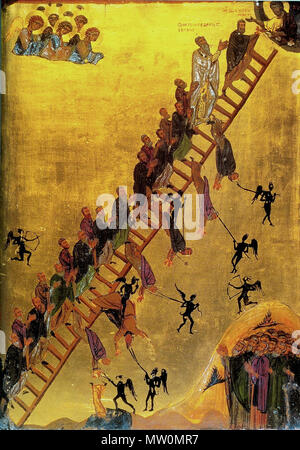 The 'Ladder of Divine Ascent,' a 12th-century icon, depicts spiritual ...