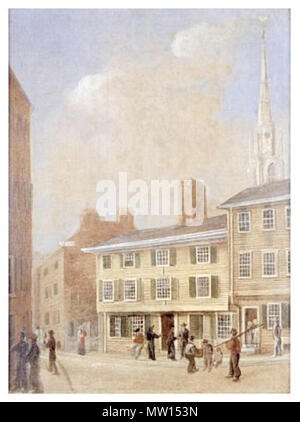 . Art work by Rupert Sadler, of North Square, Boston, ca.1845 . 1845 ...