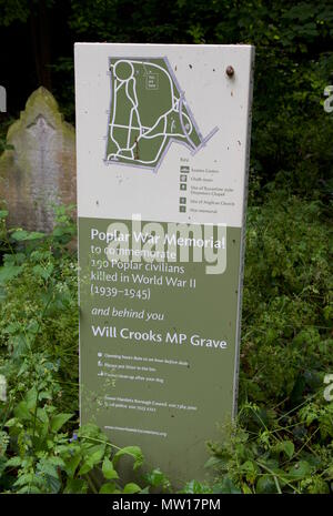 Sign at Tower Hamlets Cemetery Park, one of the Magnificent Seven ...