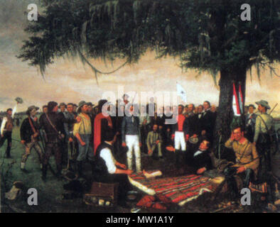 Painting, Surrender of Santa Anna, by William Henry Huddle, in the ...