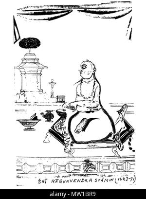. English: A drawing of Raghavendra Tirtha recovered from mutt at ...