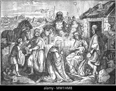 602 The wise men bring presents to Jesus Stock Photo - Alamy