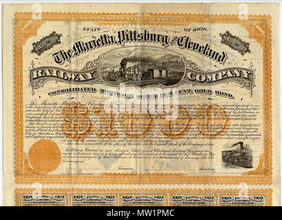 597 THE MARIETTA, PITTSBURGH AND CLEVELAND RAILWAY COMPANY, $1000 bond ...