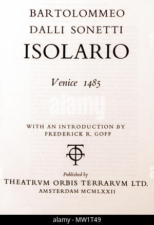 608 Title page - Sonetti Bartolommeo Dalli - 1485 Stock Photo - Alamy