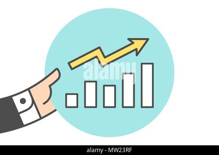 Growth chart line icon concept. Growth chart flat vector symbol, sign ...
